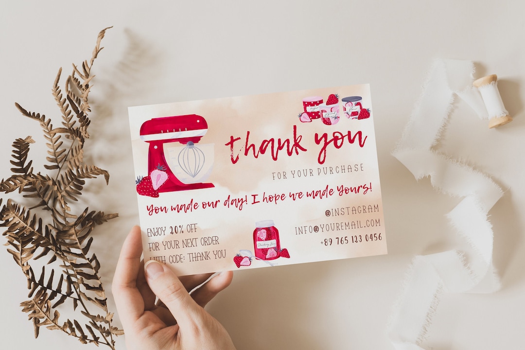 DIY Bakery Thank You Card Baking Thank You Template Add Logo - Etsy