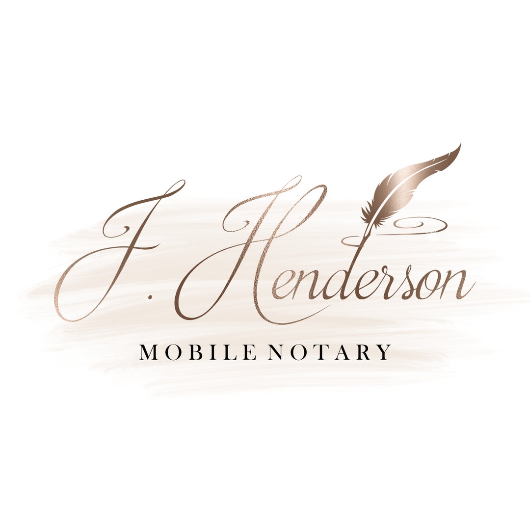 Custom Notary Logo Premade Notary Service Logo Rose Gold Simple Notary ...