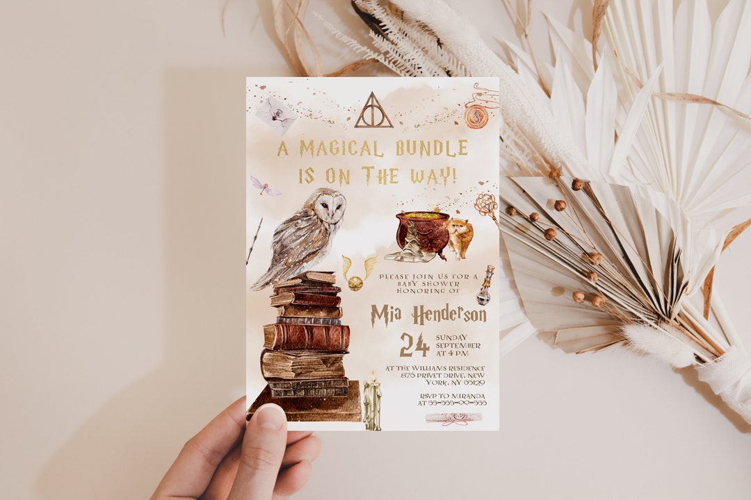 DIY Wizarding World Baby Shower Invitation; Magic School Baby Shower ...
