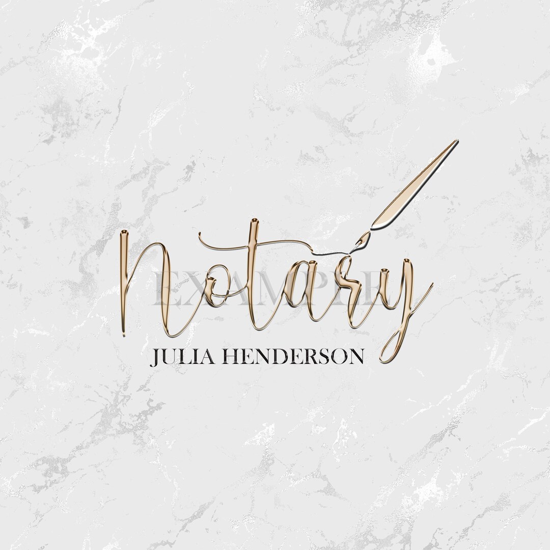 Custom Notary Logo Premade Notary Service Logo Rose Gold - Etsy