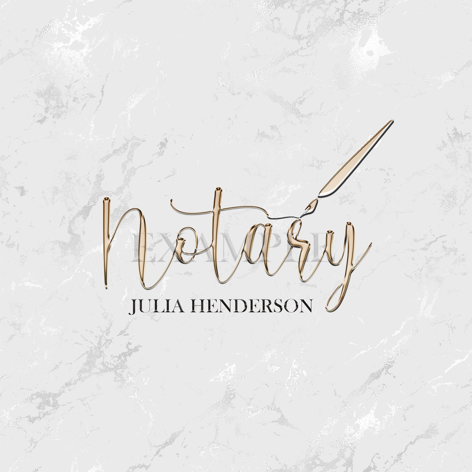 Custom Notary Logo Premade Notary Service Logo Rose Gold | Etsy