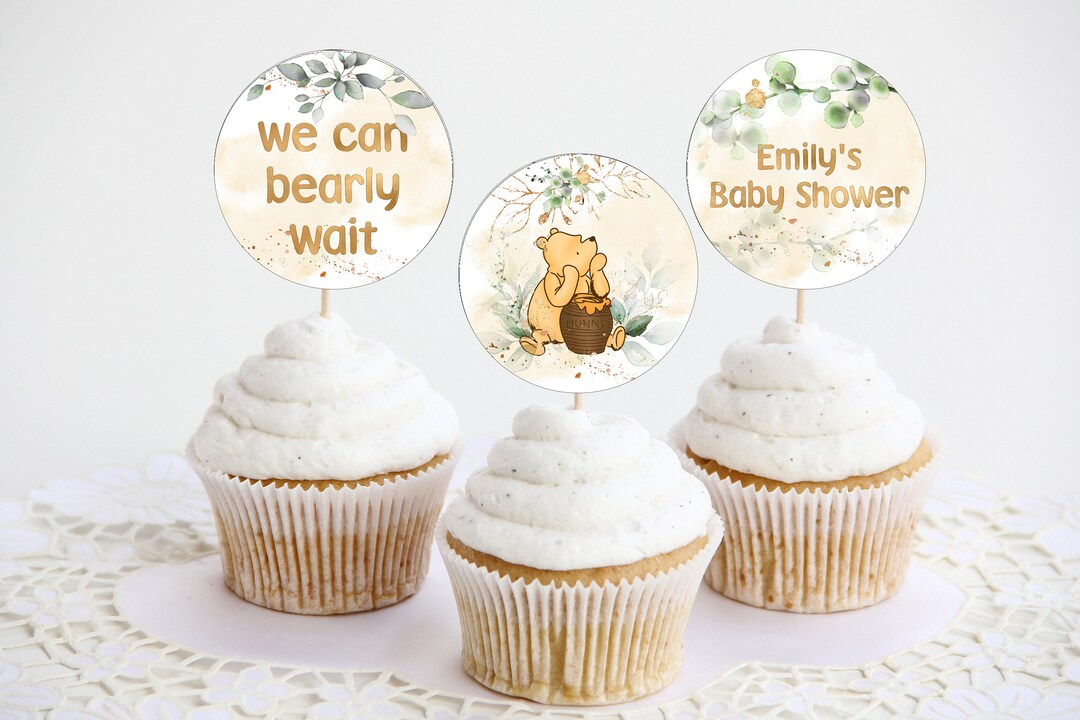 Editable Cupcake Topper Label Winnie the Pooh Winnie the Pooh - Etsy