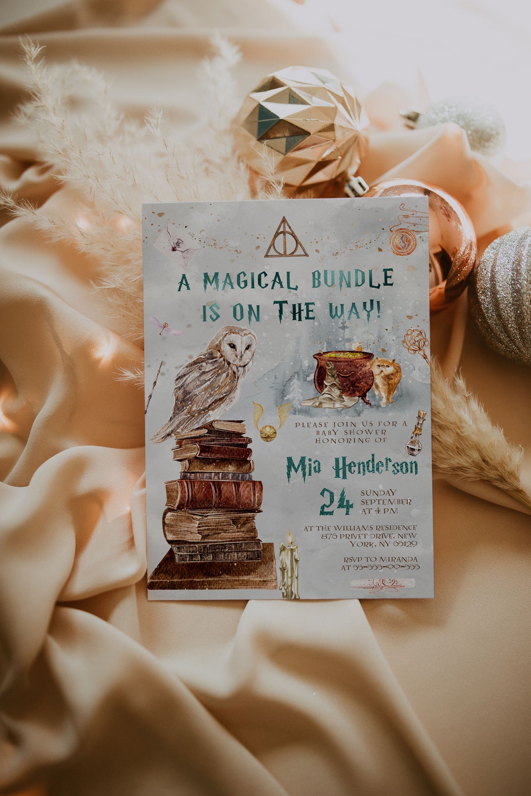 DIY Wizarding World Baby Shower Invitation; Magic School Baby Shower ...