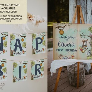 Editable Welcome Banner Hundred Acre Wood First Birthday Party Banner ...