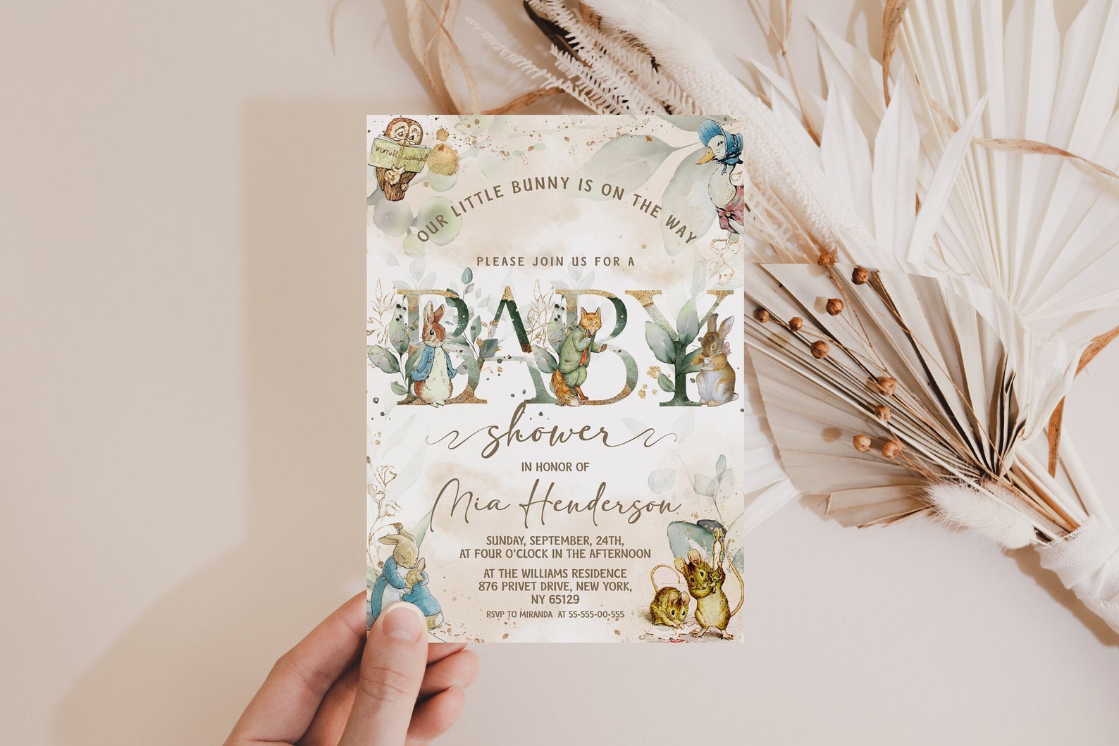 Classic Peter Rabbit Baby Shower Invitation Suite Neutral - Etsy