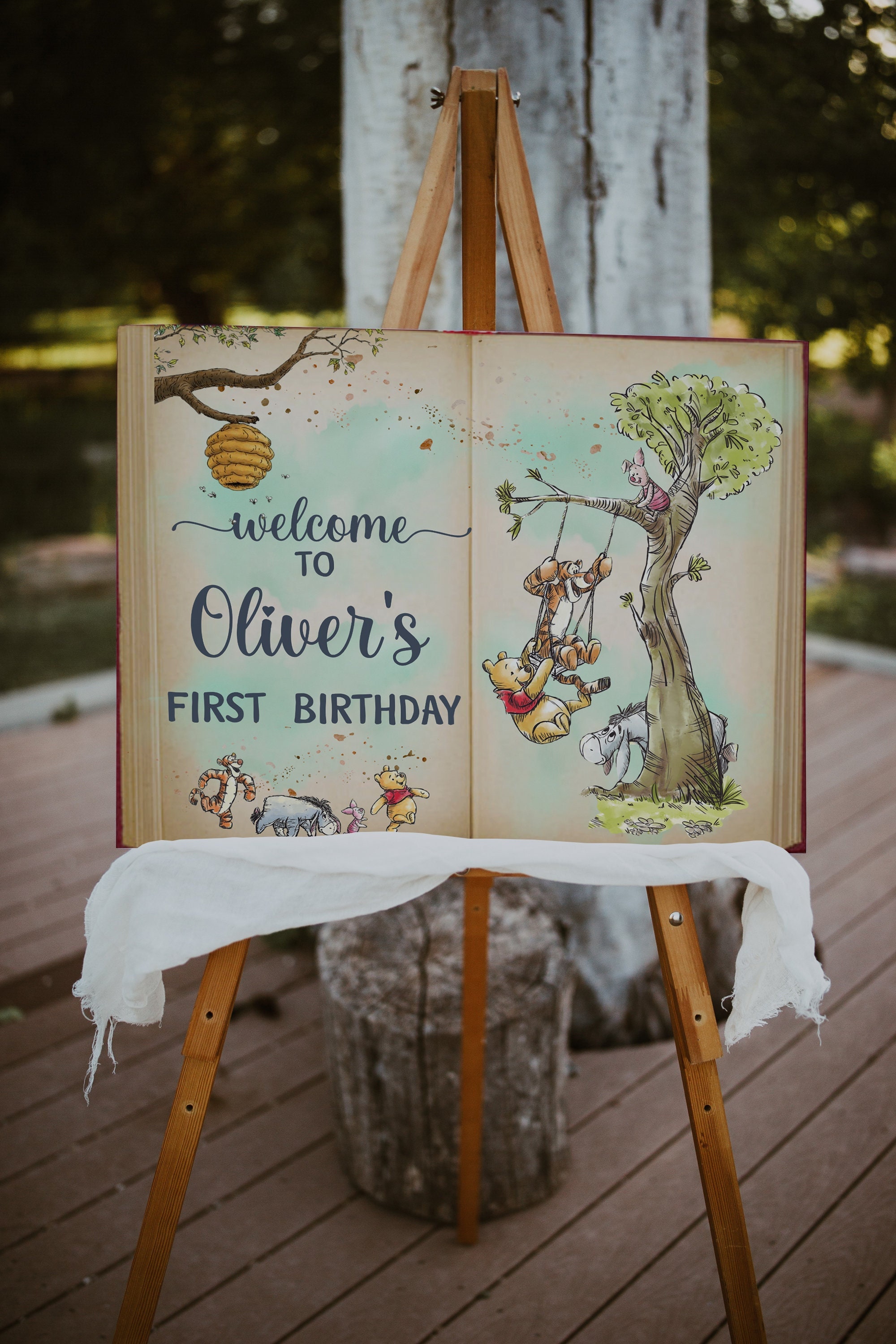 Editable Welcome Banner Hundred Acre Wood First Birthday Party Banner ...