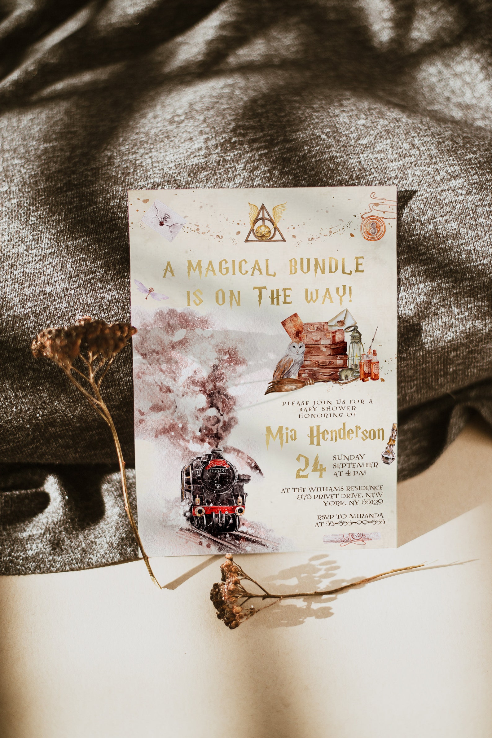 DIY Wizarding World Baby Shower Invitation; Magic School Baby Shower ...