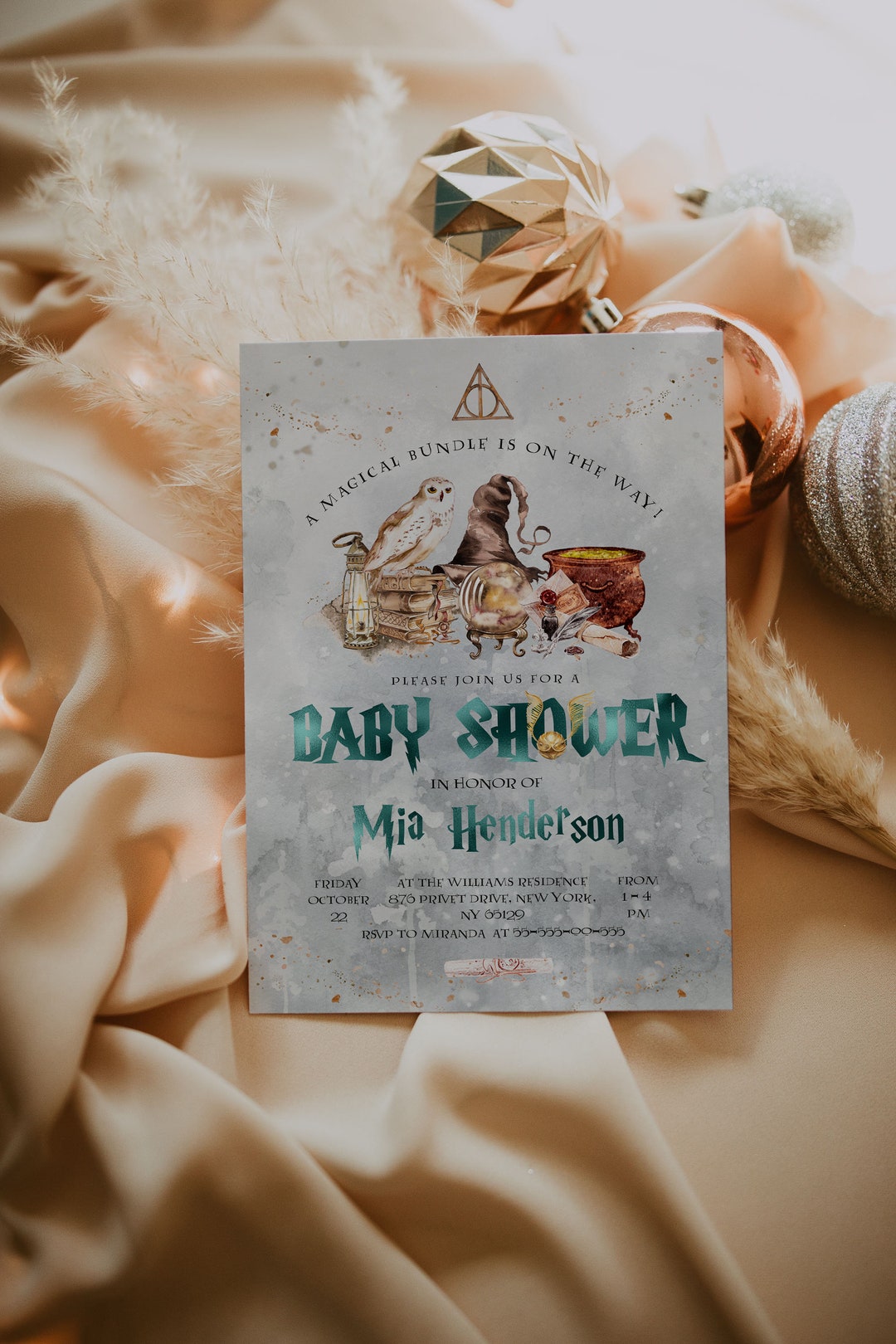 DIY Wizarding World Baby Shower Invitation; Magic School Baby Shower ...