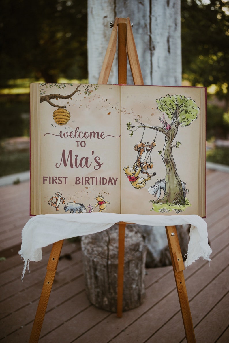 Editable Welcome Banner Hundred Acre Wood First Birthday Party - Etsy