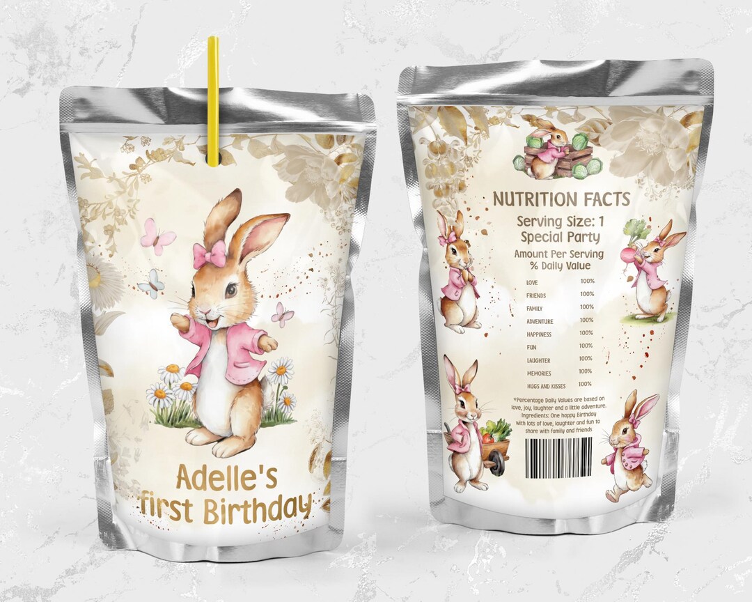 Editable and Printable Juice Label Template for 1st Baby Birthday Party ...