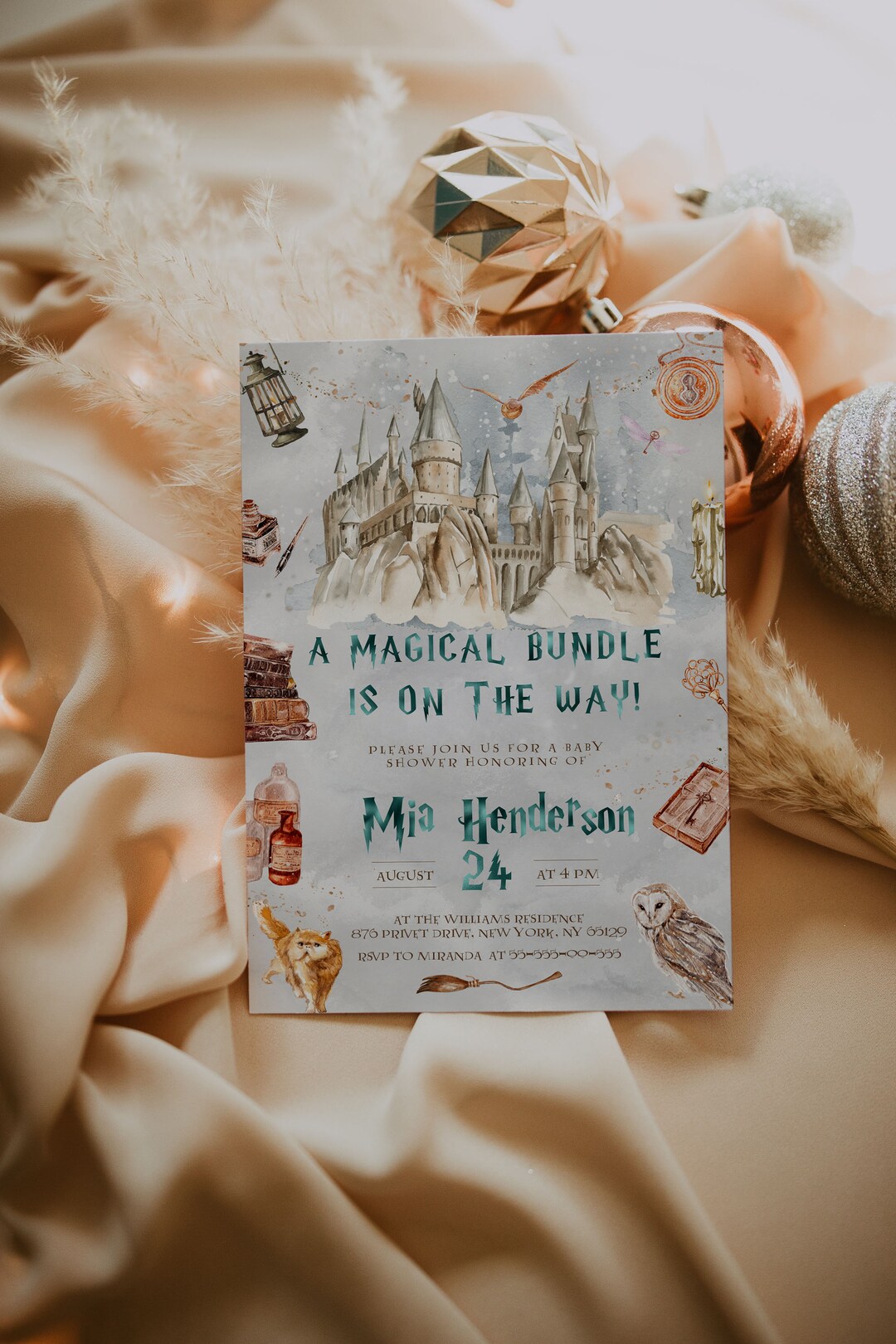 DIY Wizarding World Baby Shower Invitation; Magic School Baby Shower ...