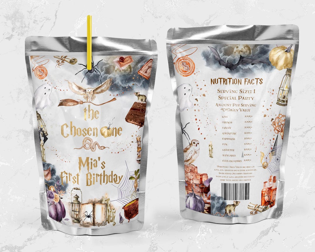 Wizard Juice Label Birthday Party; Magic School 1st Birthday; Editable ...