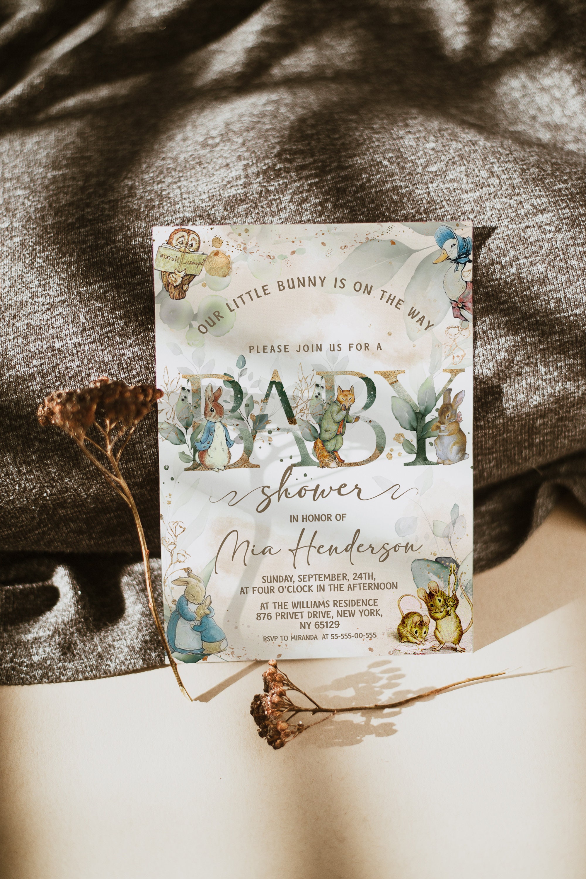 Classic Peter Rabbit Baby Shower Invitation Neutral Baby - Etsy