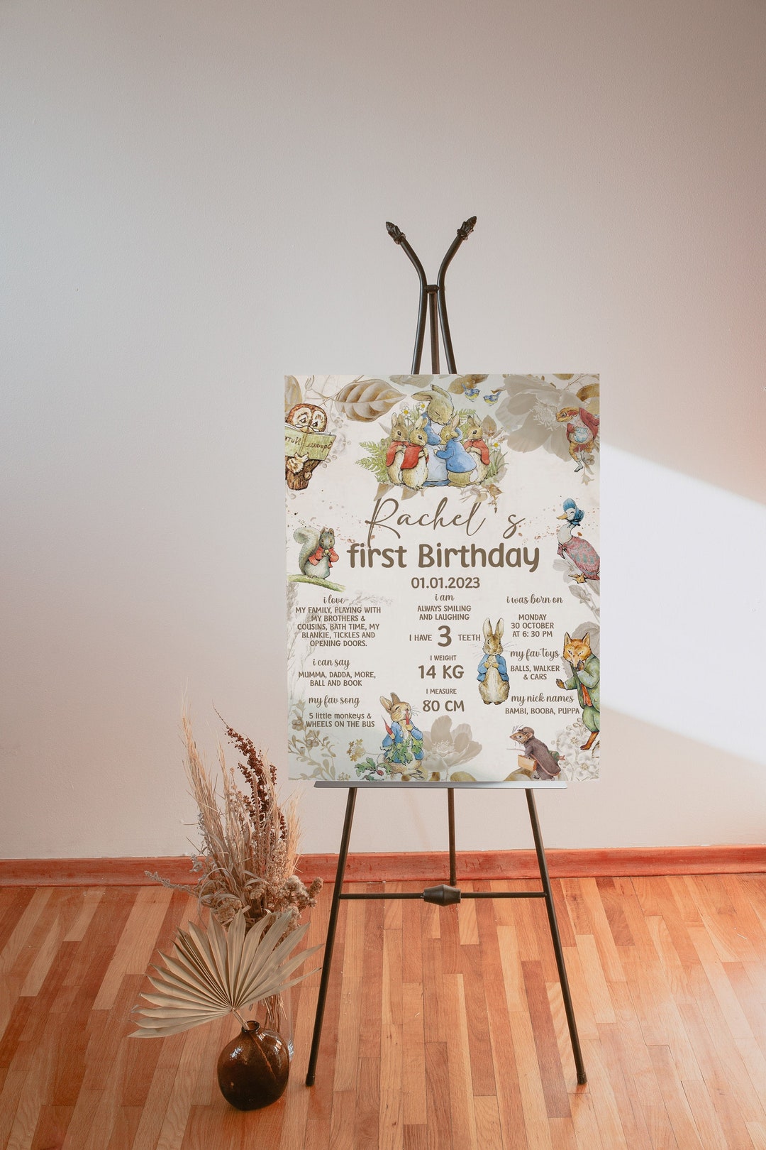 Peter Rabbit Milestone Board Baby Birthday;baby Birthday Milestone ...