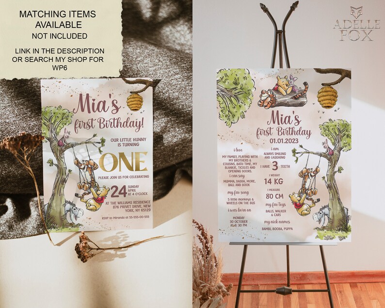 Editable Welcome Banner Hundred Acre Wood First Birthday Party - Etsy