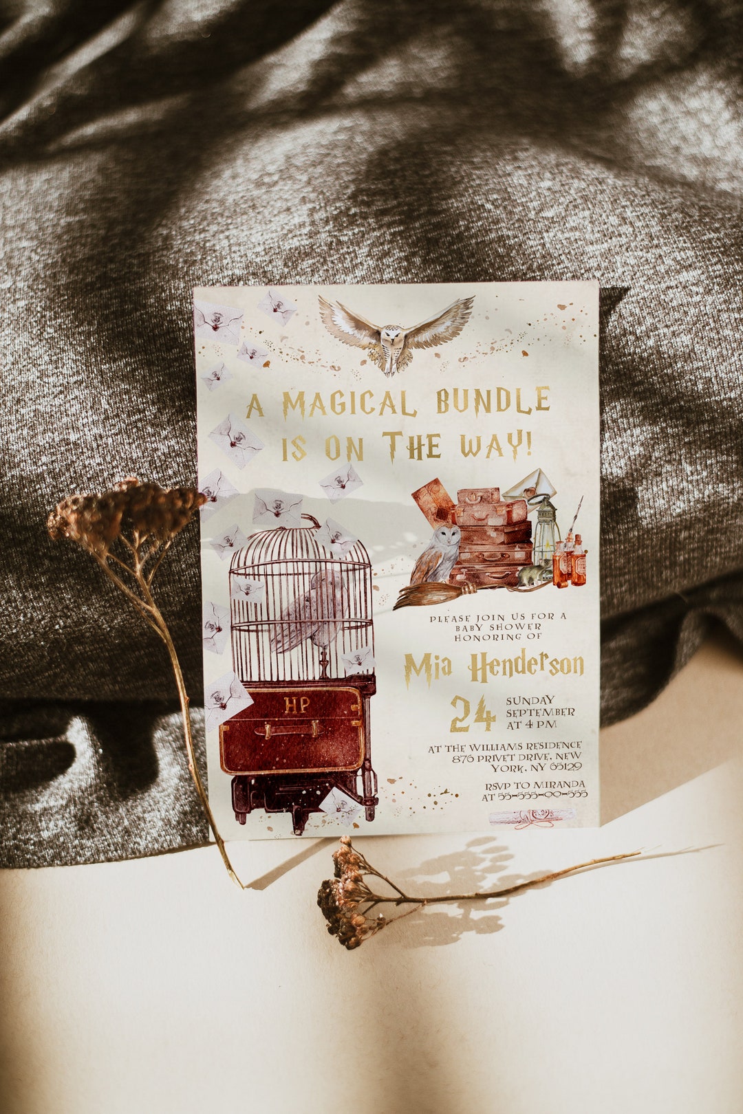 DIY Wizarding World Baby Shower Invitation; Magic School Baby Shower ...