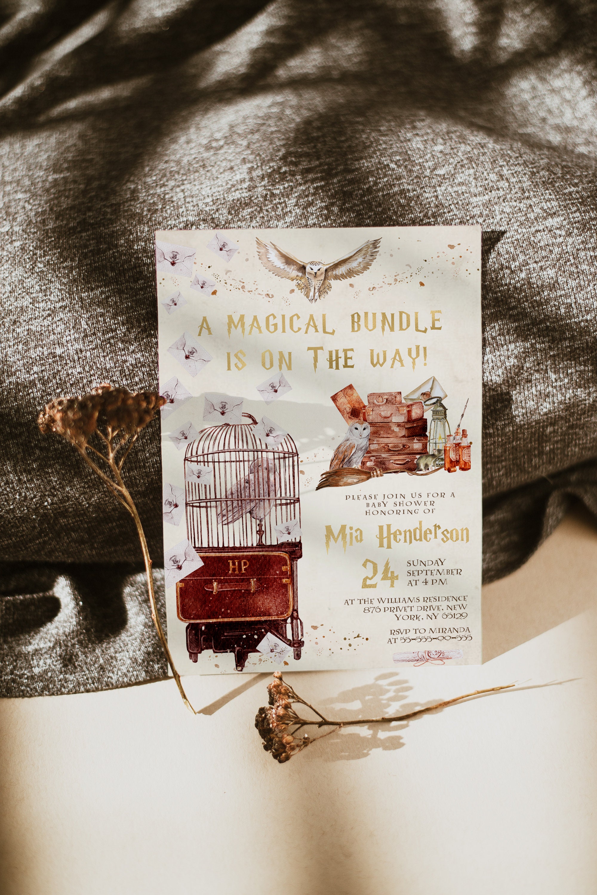 DIY Wizarding World Baby Shower Invitation; Magic School Baby Shower ...