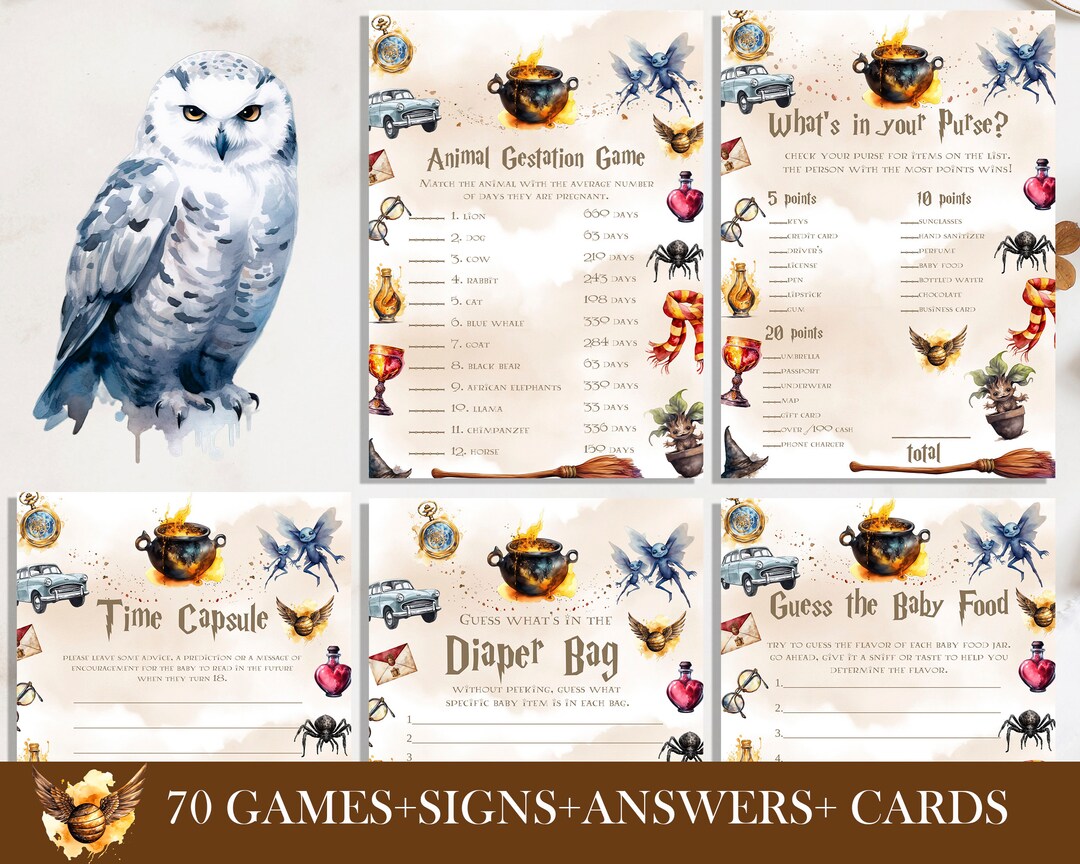 Wizarding World Baby Shower Games; Magic School Baby Shower Games ...