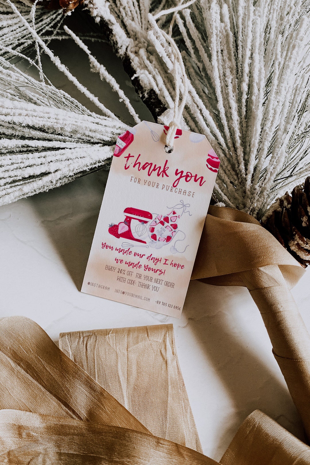 DIY Bakery Thank You TAG Baking Thank You Template Add Logo Bakery ...