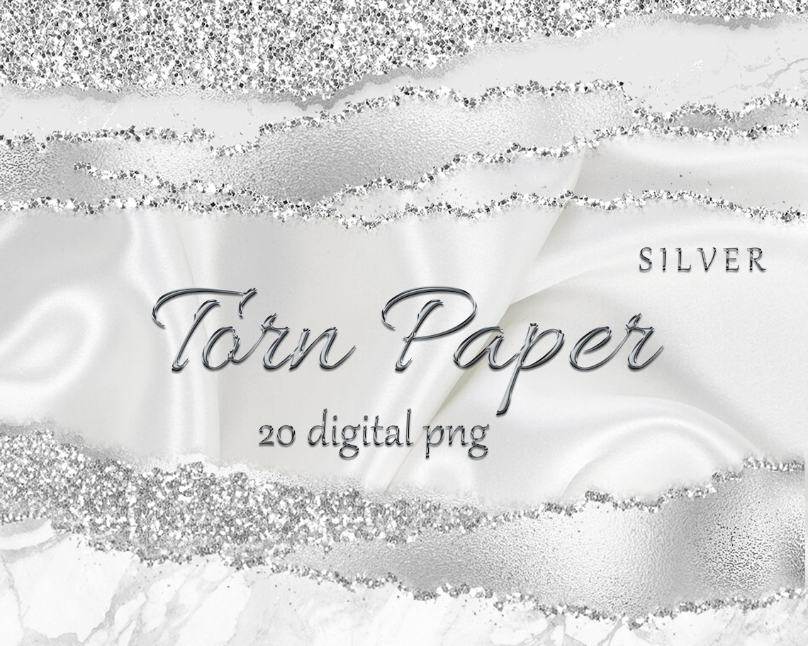 Glam Edges Glam Digital Borders Glitter Torn Paper Glam - Etsy