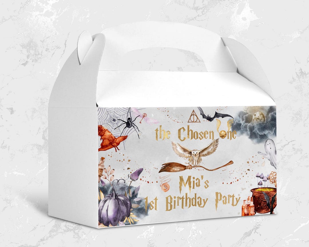 Wizard Gable Box Birthday Party; Magic School 1st Birthday; Editable ...