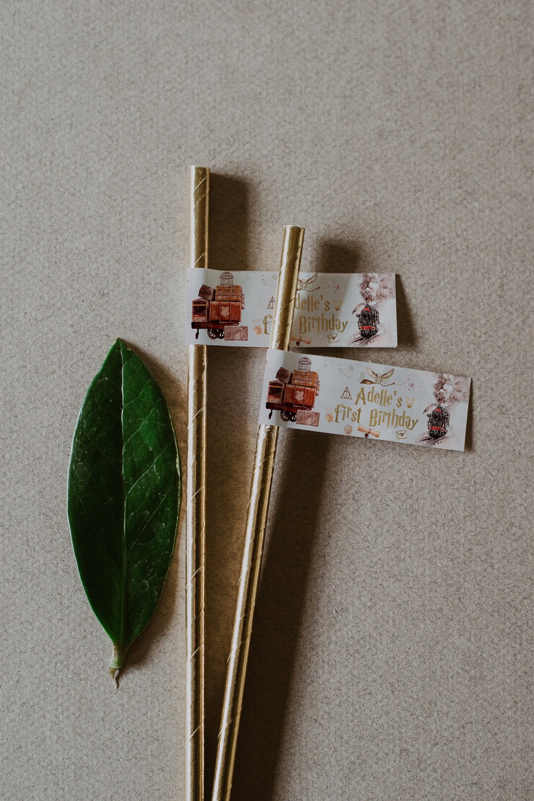 Editable Straw Tag Wizarding World First Birthday Party Straw Tag Label ...