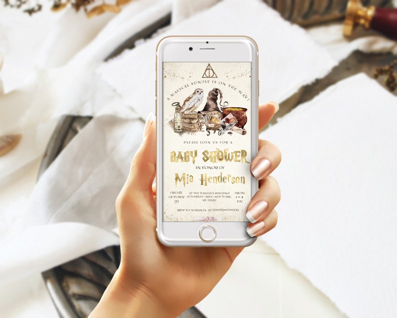 DIY Wizarding World Baby Shower Invitation; Magic School Baby Shower ...