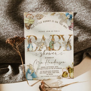 Classic Peter Rabbit Baby Shower Invitation Suite; Neutral Baby Shower ...