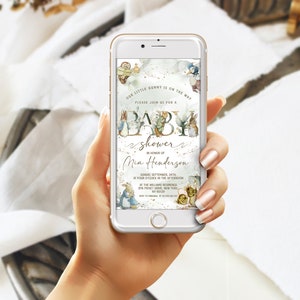 Classic Peter Rabbit Baby Shower Invitation Suite; Neutral Baby Shower ...