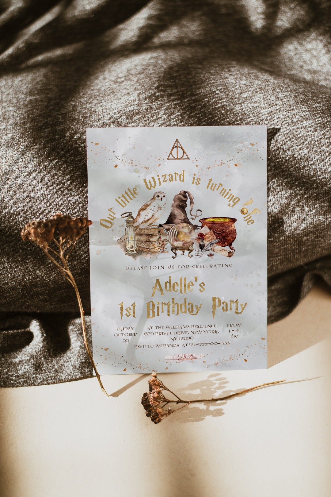 The Chosen One Invitation Wizard Birthday Party Magic School 1st ...