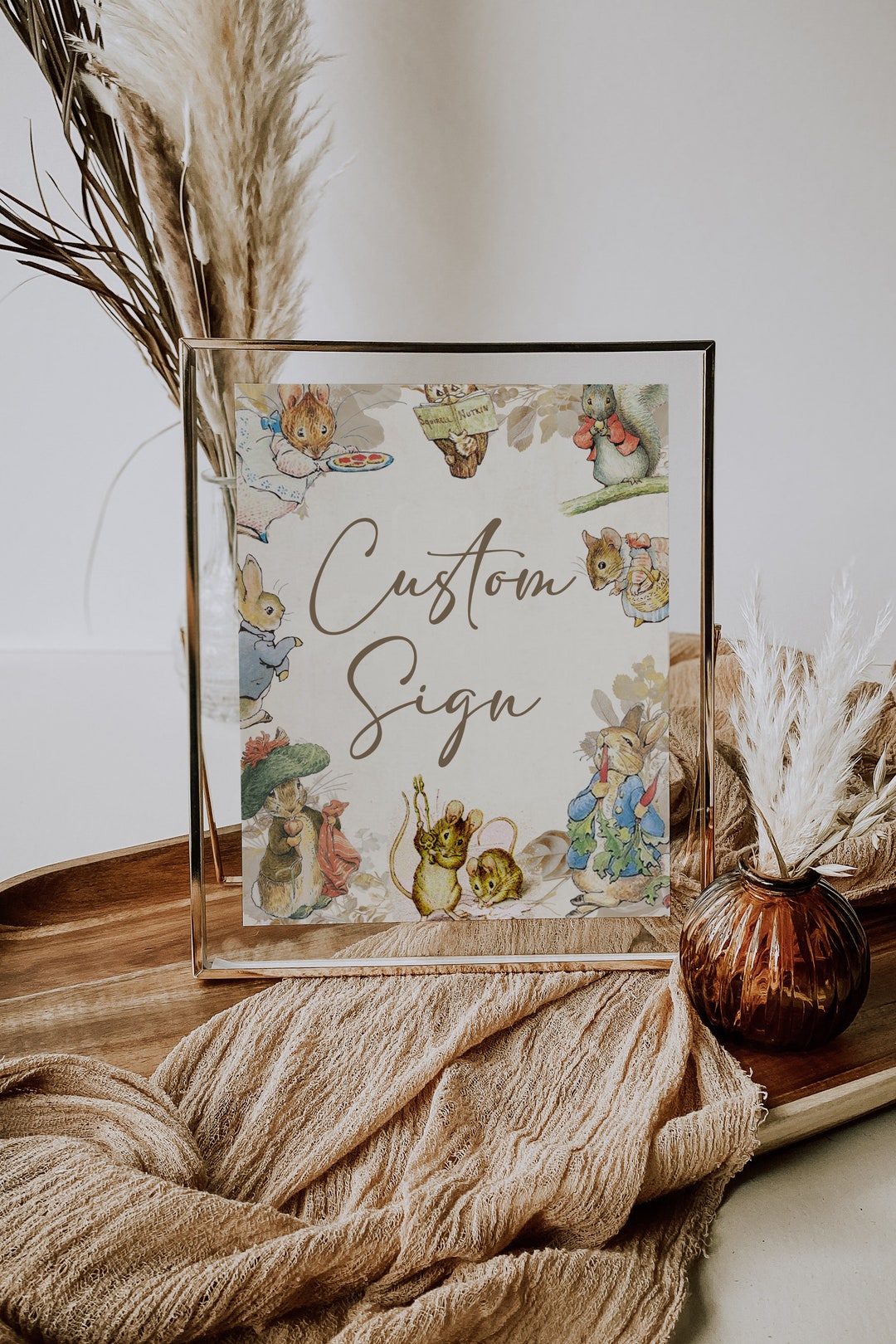 Editable Custom Sign Peter Rabbit First Birthday Party Sign; Peter ...