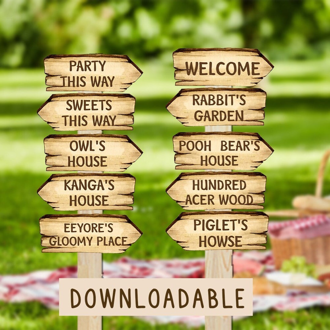 Arrow Signs Winnie the Pooh Friends, Cutout Die Cut Prop; Winnie the ...