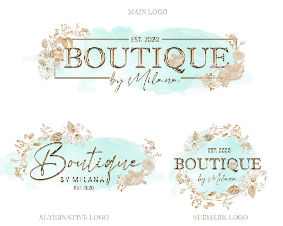 Custom Floral Logo Premade Logo Design 3D Logo With Flowers Women ...