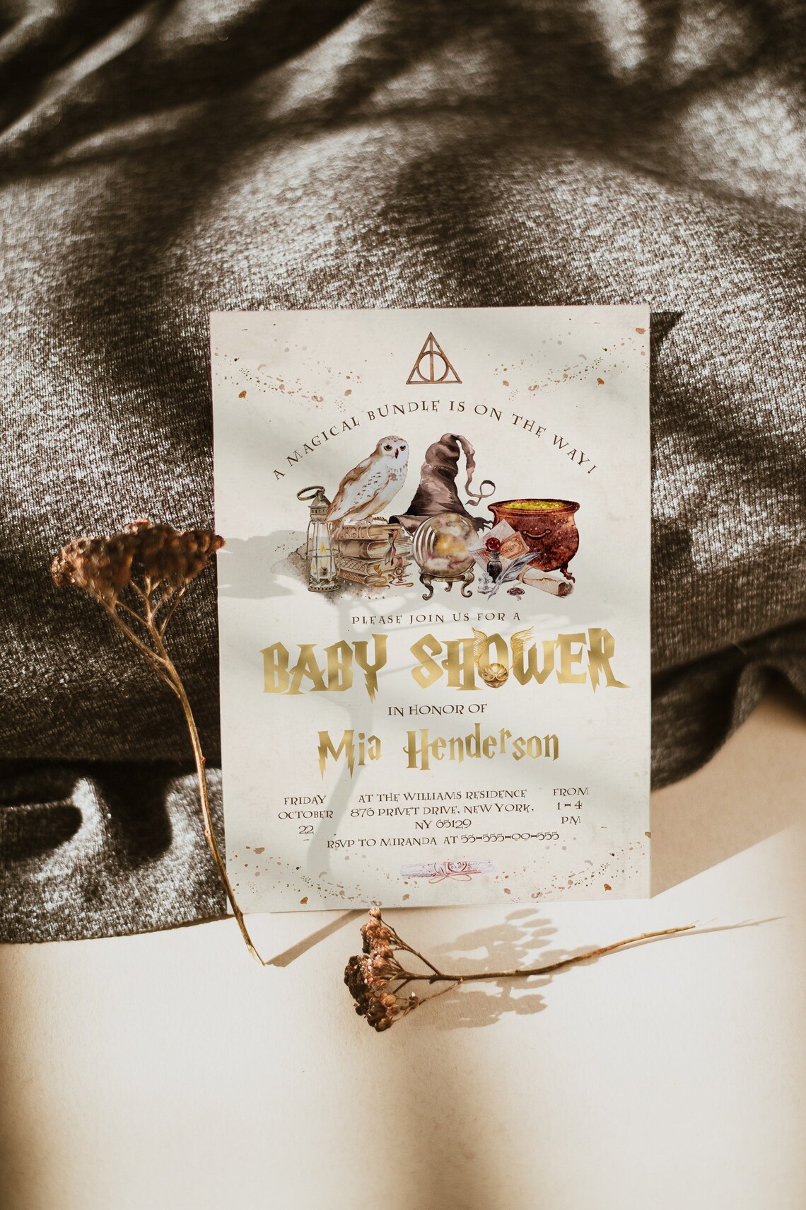 DIY Wizarding World Baby Shower Invitation; Magic School Baby Shower ...