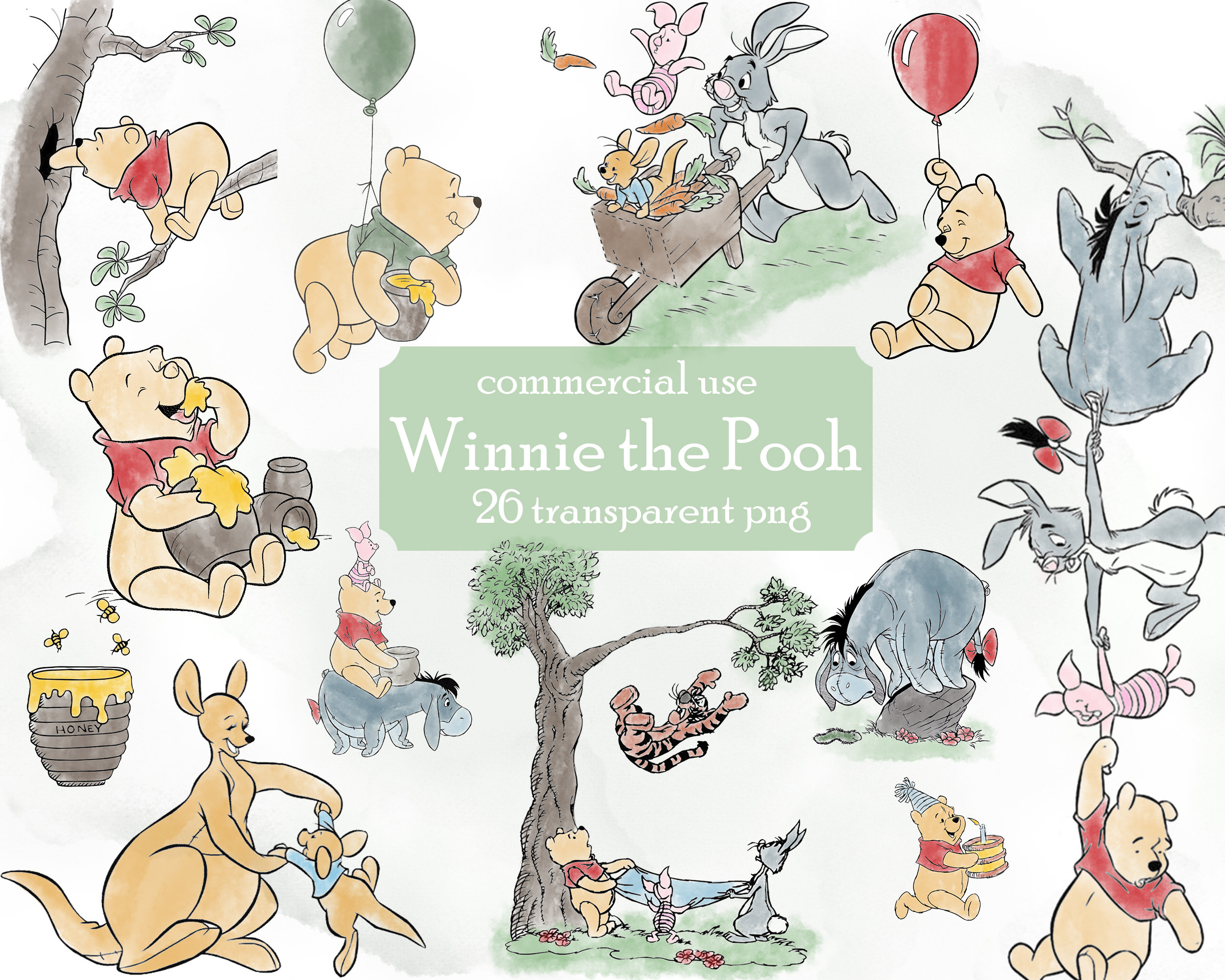 Winnie the Pooh clip art png acuarela USO COMERCIAL Pooh - Etsy España Winnie the Pooh clip art png acuarela USO COMERCIAL Pooh - Etsy España