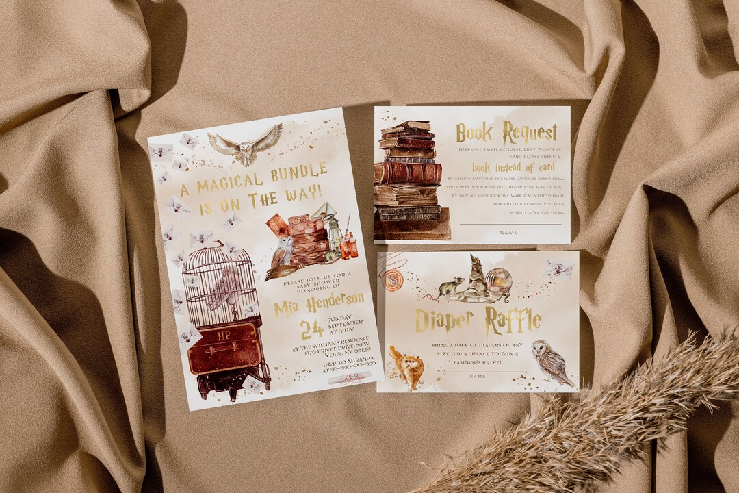 DIY Wizarding World Baby Shower Set; Magic School Baby Shower Template ...