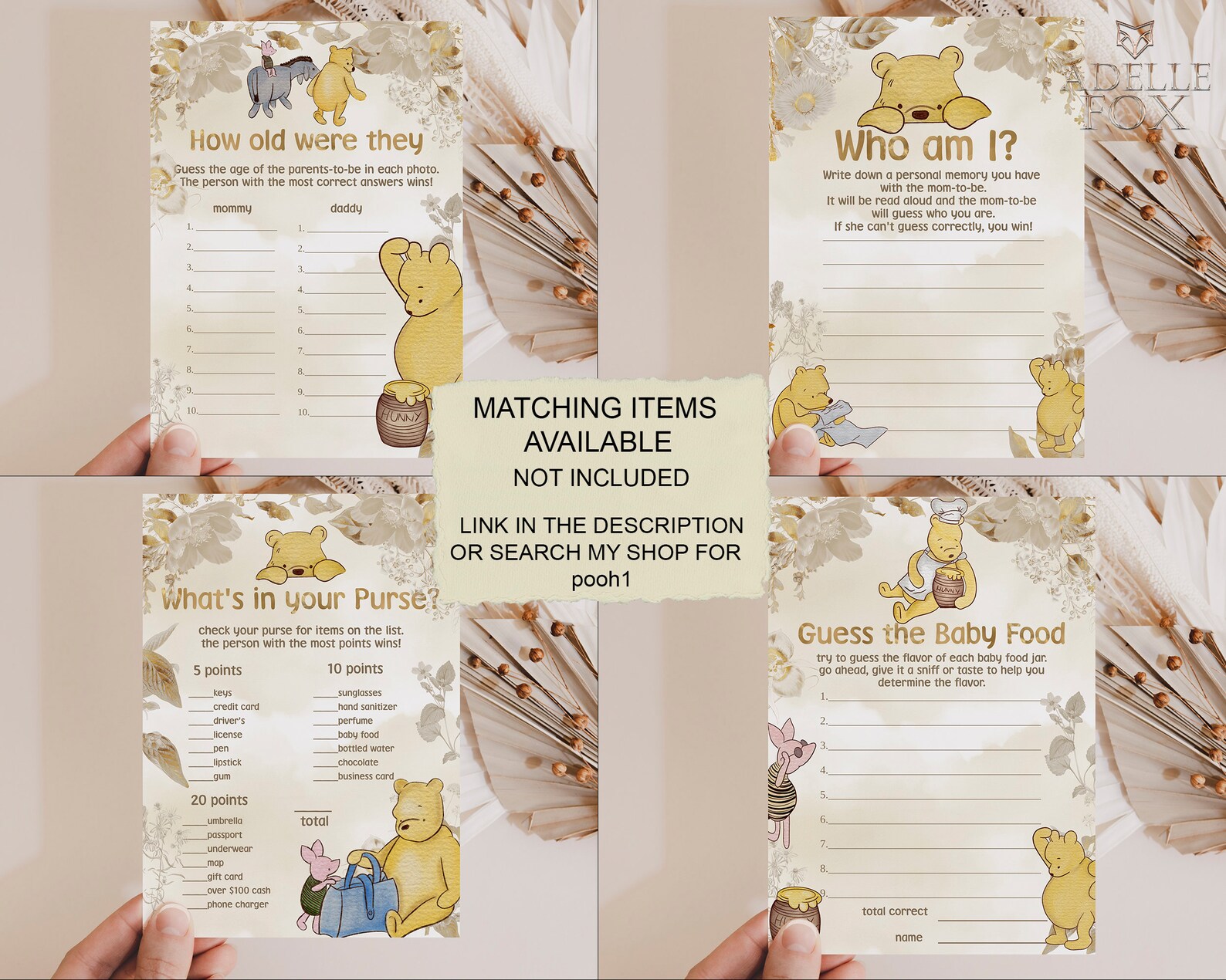 Winnie the Pooh Due Date Calendar Game Baby's Birthday Date Game ...