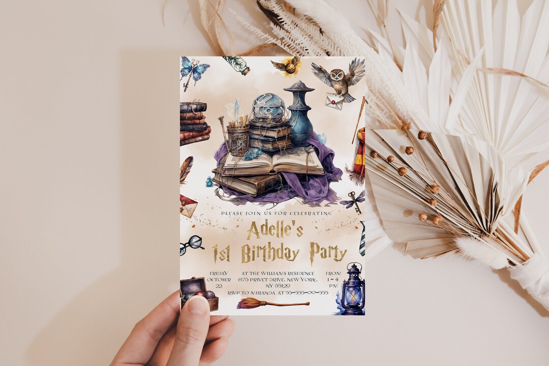 The Chosen One Invitation; Wizard Birthday Party; Magic School 1st ...