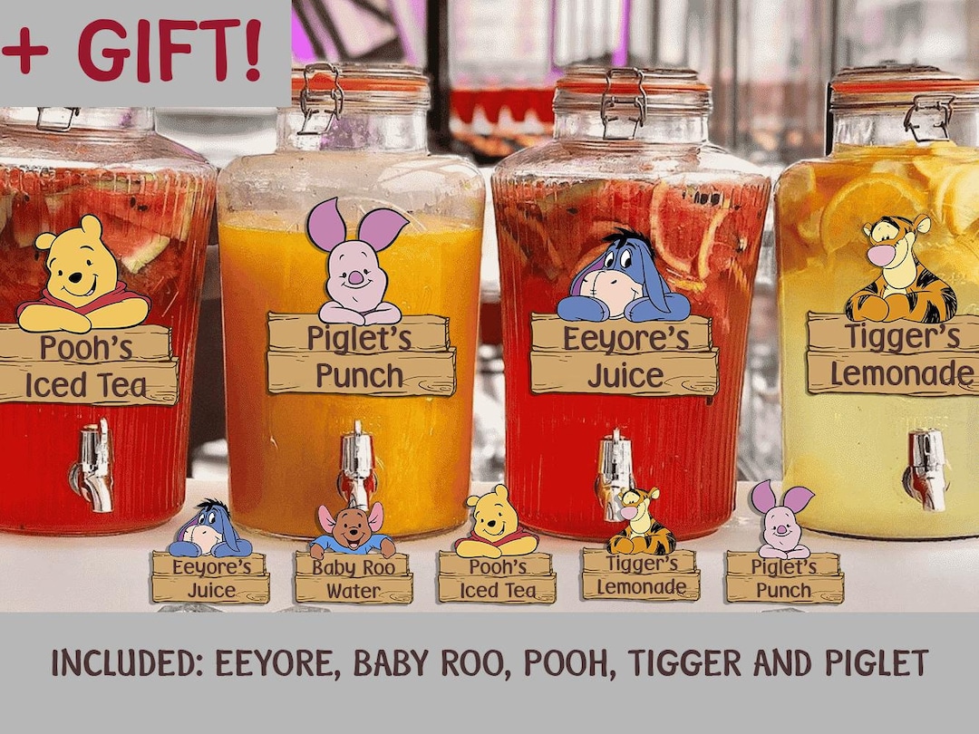 LIMITED OFFER! Printable Winnie the Pooh Lemonade Juice Ice Tea Pounch ...