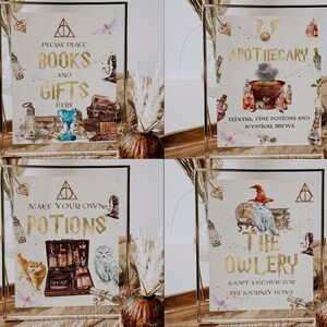 11 WIZARD SIGNS Wizard Baby Shower; Magic School Baby Shower Template ...