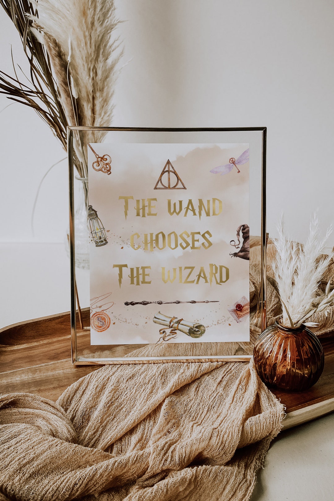 The WAND CHOOSES the WIZARD Sign; Wizard Baby Shower Sign; Magic School ...