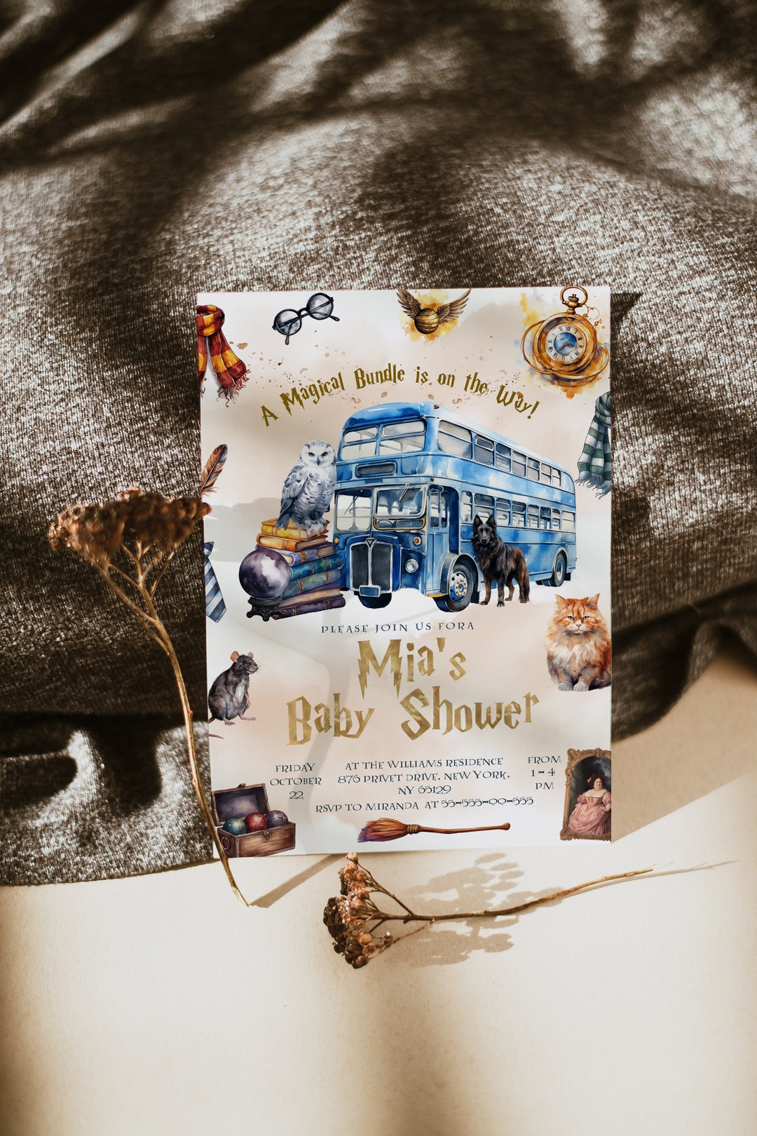 DIY Wizarding World Baby Shower Invitation; Magic School Baby Shower ...