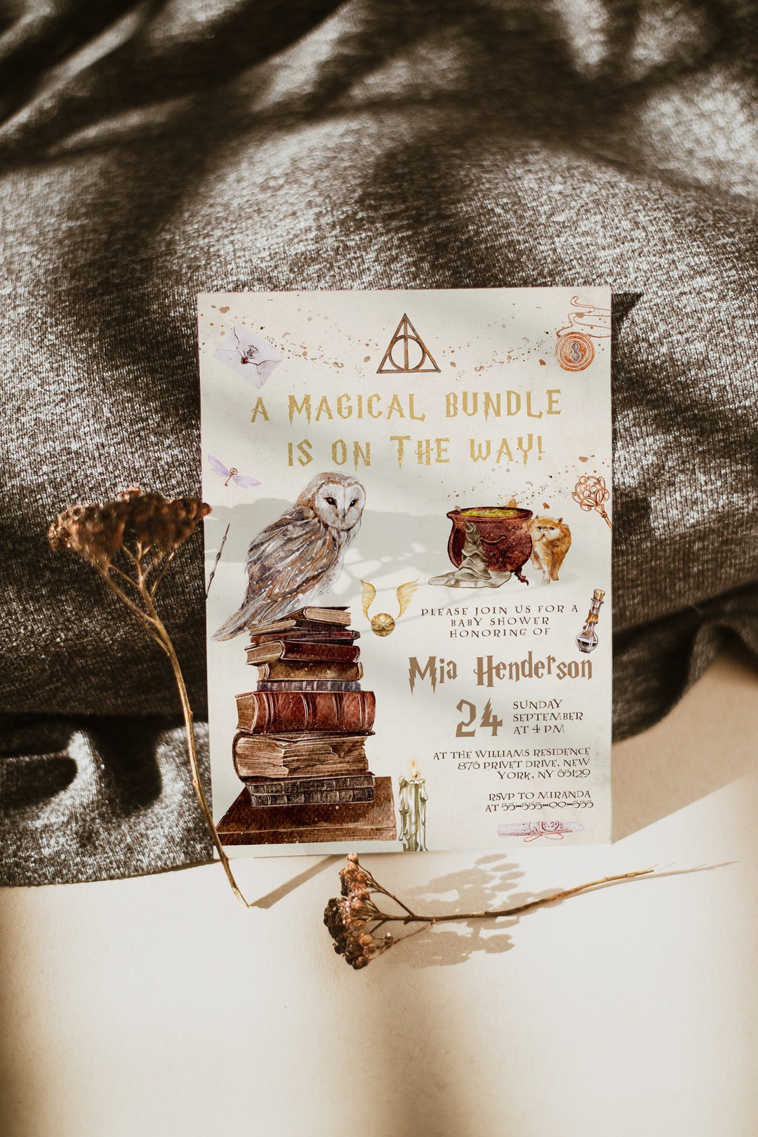 DIY Wizarding World Baby Shower Invitation; Magic School Baby Shower ...