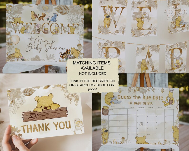 Winnie the Pooh Baby Shower Games; Winnie the Pooh Inspired; Printable ...