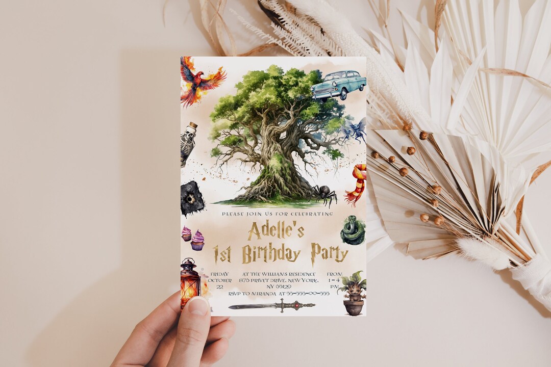 The Chosen One Invitation; Wizard Birthday Party; Magic School 1st ...