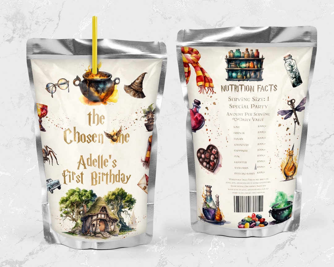 Wizard Juice Label Birthday Party; Magic School 1st Birthday; Editable ...