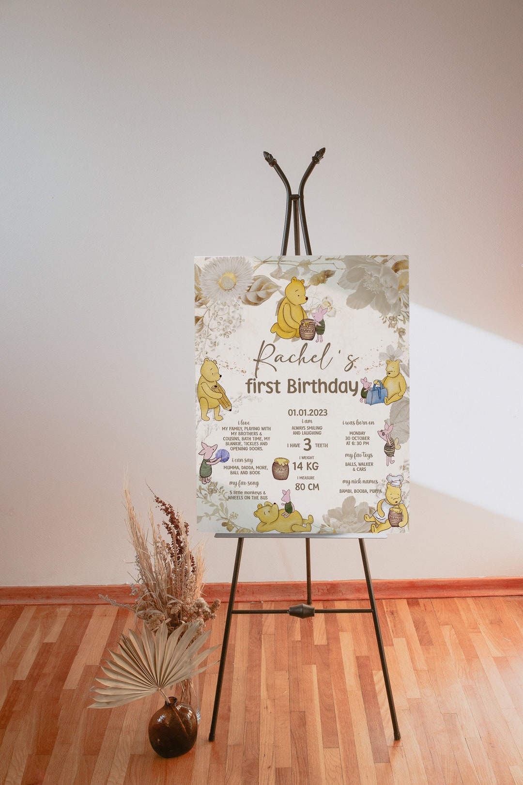 Classic Winnie Pooh Milestone Board Baby Birthday;baby Birthday ...