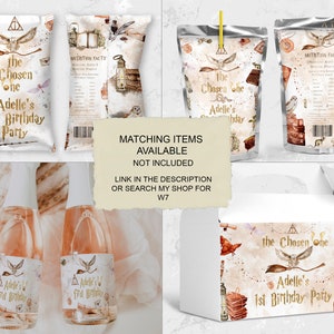 Editable Cupcake Topper Label Birthday Party; Magic School 1st Birthday ...