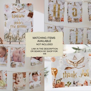 Editable Cupcake Topper Label Birthday Party; Magic School 1st Birthday ...