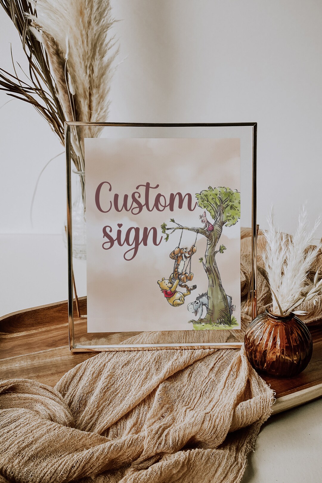 Editable Custom Sign Hundred Acre Wood First Birthday Party Sign ...